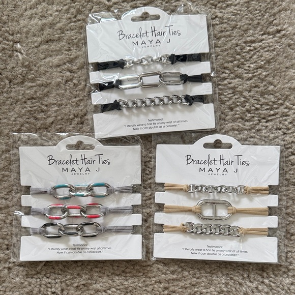 Maya J | Accessories | Maya Silver Hair Tie Bracelets Set | Poshmark
